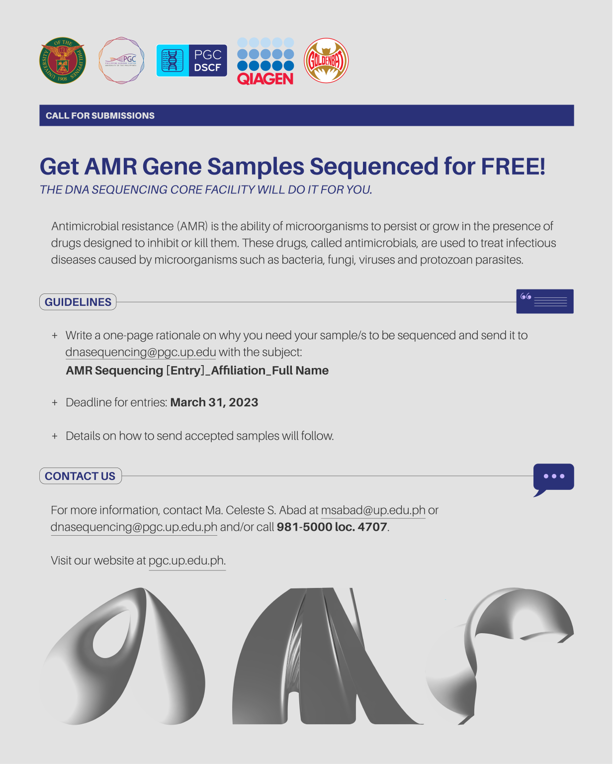 FREE AMR sample sequencing by PGC DNA Sequencing – Philippine Genome Center